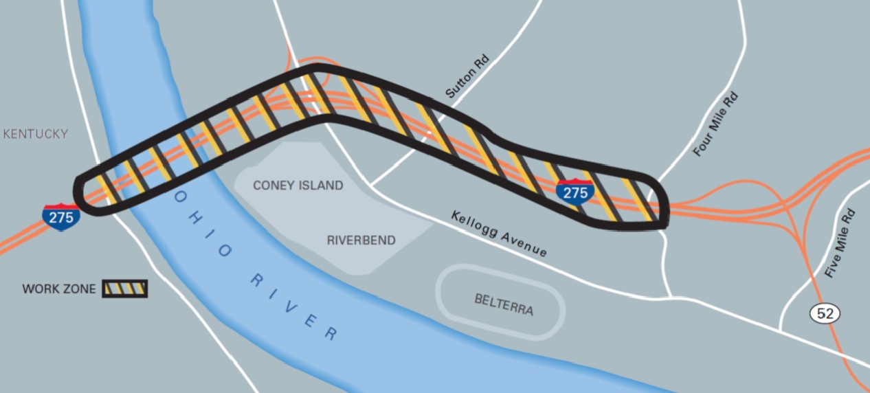 Lane Closures on I-275 During the Day > Anderson Township